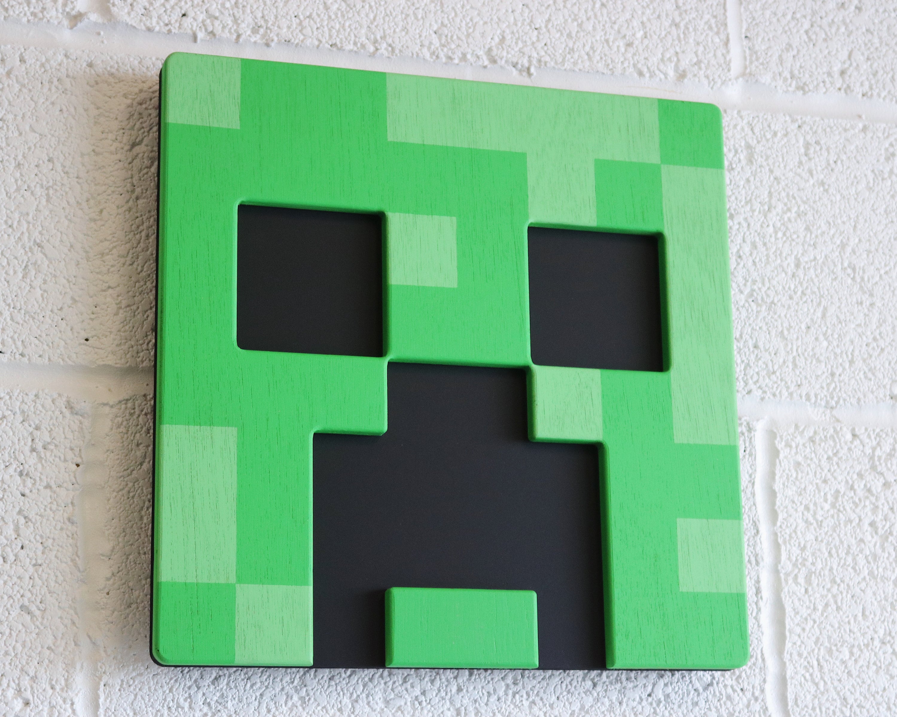 Handcrafted Large Wooden Minecraft Creeper Head - Plywood Wall Hanging ...