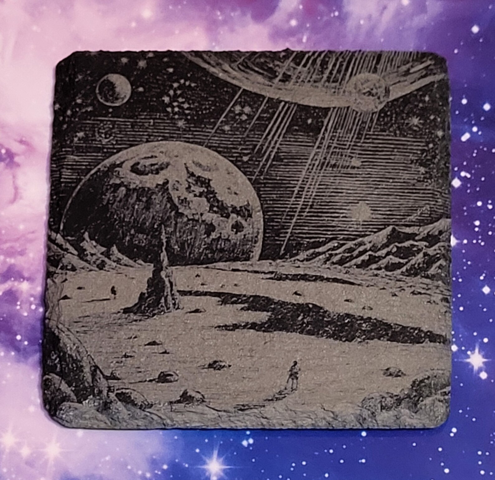 Space Themed Slate Coasters Planets Galaxy Moon - Etsy