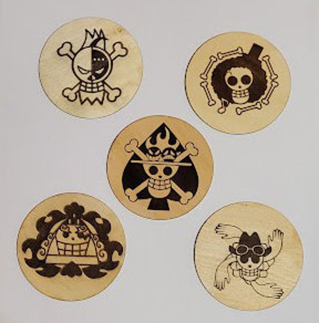 One Piece Coasters Wood Straw Hat Pirates Anime - Etsy