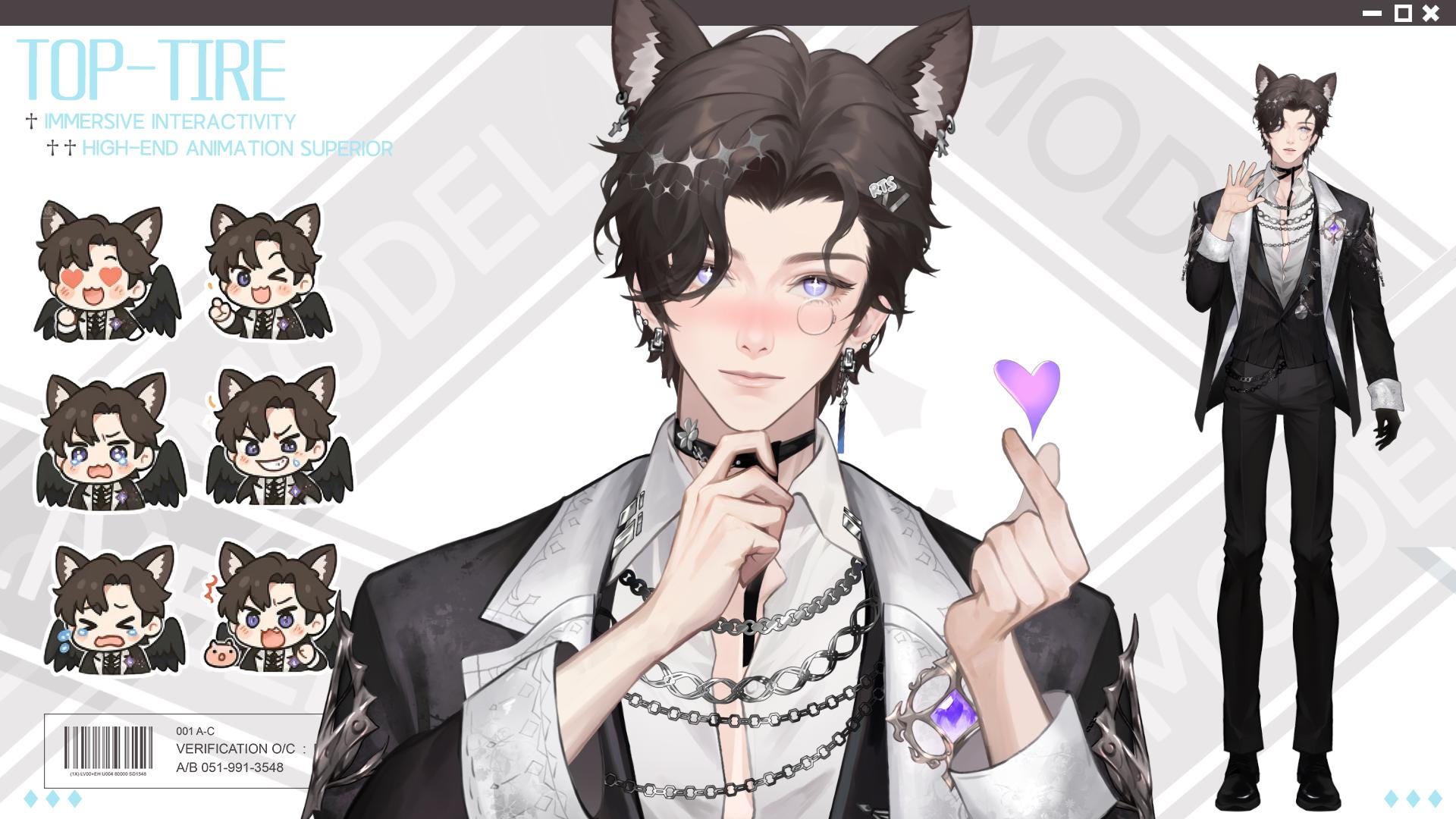 Live2d Vtuber Model: BOY11 - Animated Avatar With Emotes - Etsy