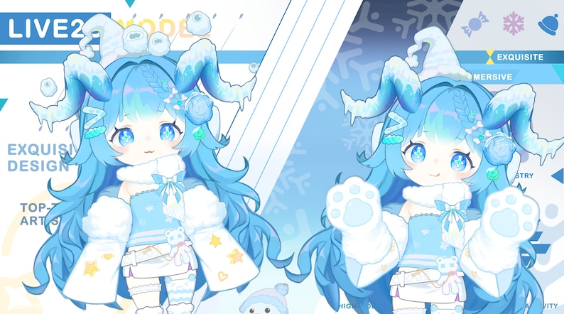 Live2d Model ：candy Ice - Vtuber Model FULLY RIGGED - Ready to Use! - Etsy