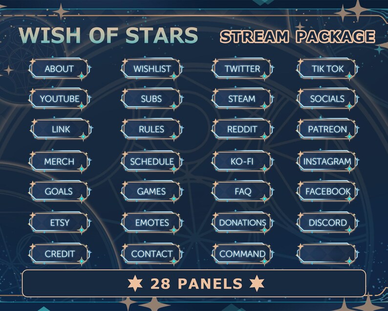 Aniamted Wish of Star Stream Overlay Pack - Etsy