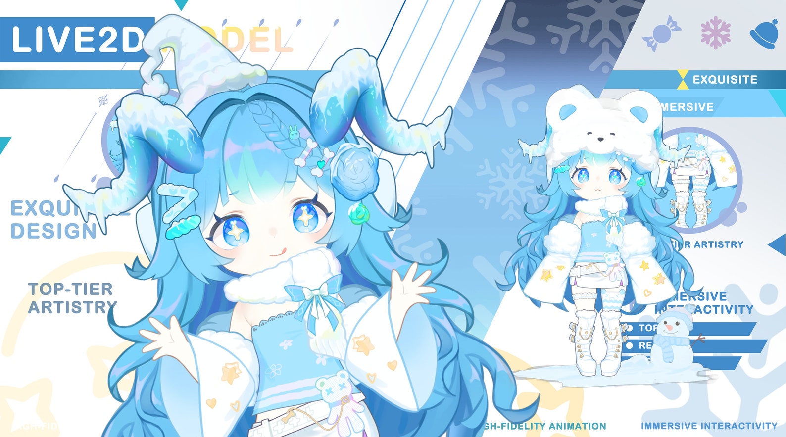 Live2d Model ：candy Ice - Vtuber Model FULLY RIGGED - Ready to Use! - Etsy