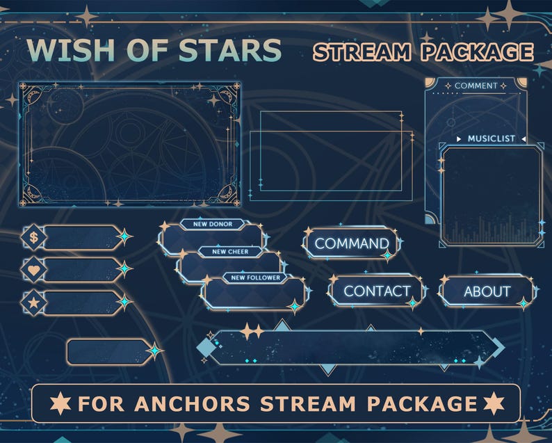 Aniamted Wish of Star Stream Overlay Pack - Etsy