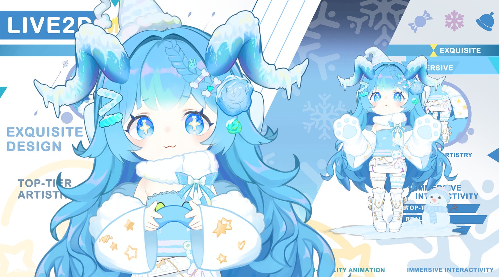 Live2d Model ：candy Ice - Vtuber Model FULLY RIGGED - Ready to Use! - Etsy