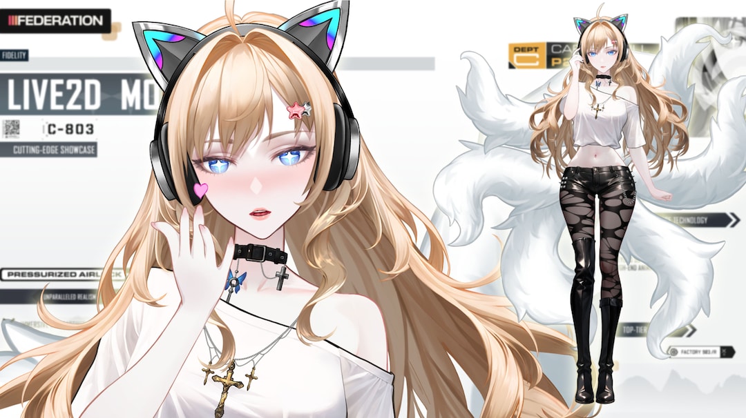 Live2d Model: Star Kiss Nova- Vtuber Model FULLY RIGGED - Ready to Use ...