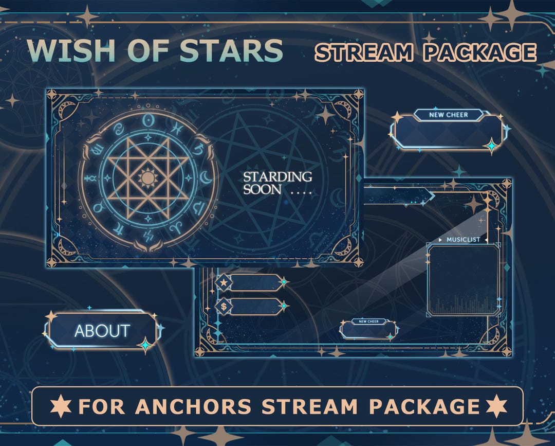 Aniamted Wish of Star Stream Overlay Pack - Etsy