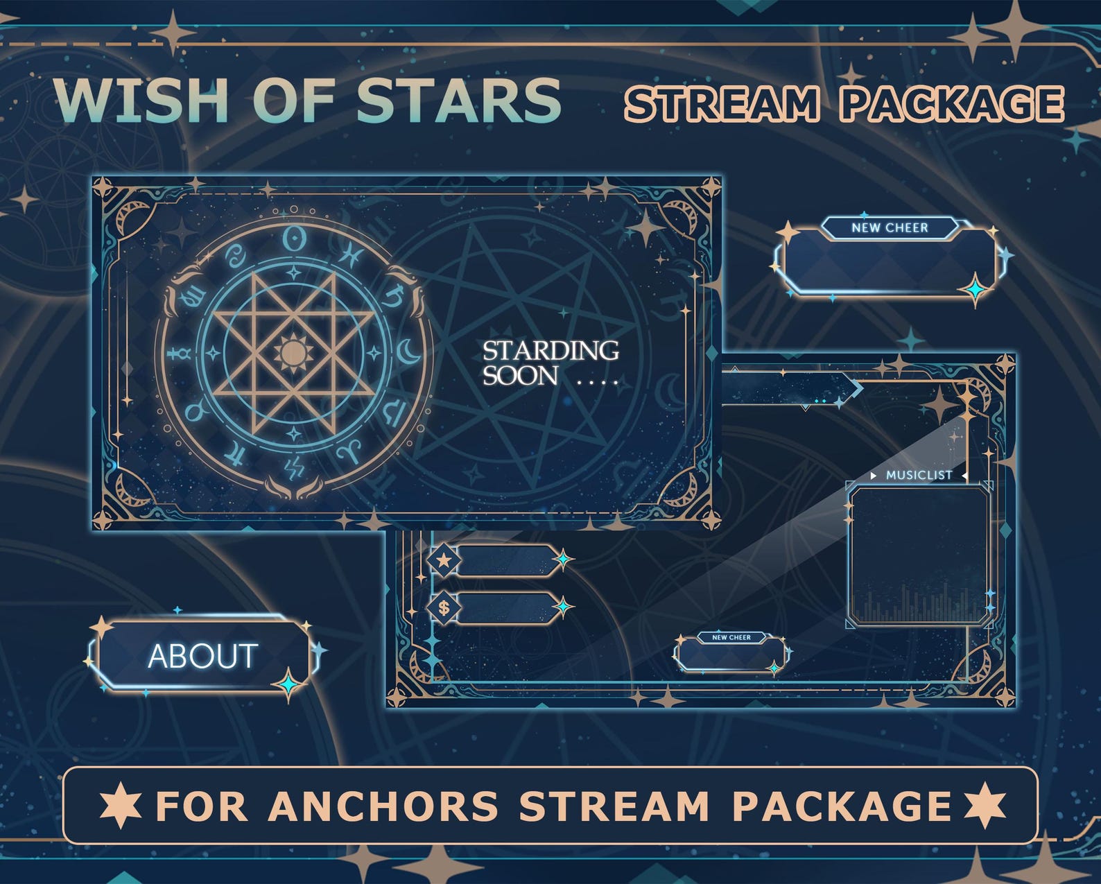 Aniamted Wish of Star Stream Overlay Pack - Etsy