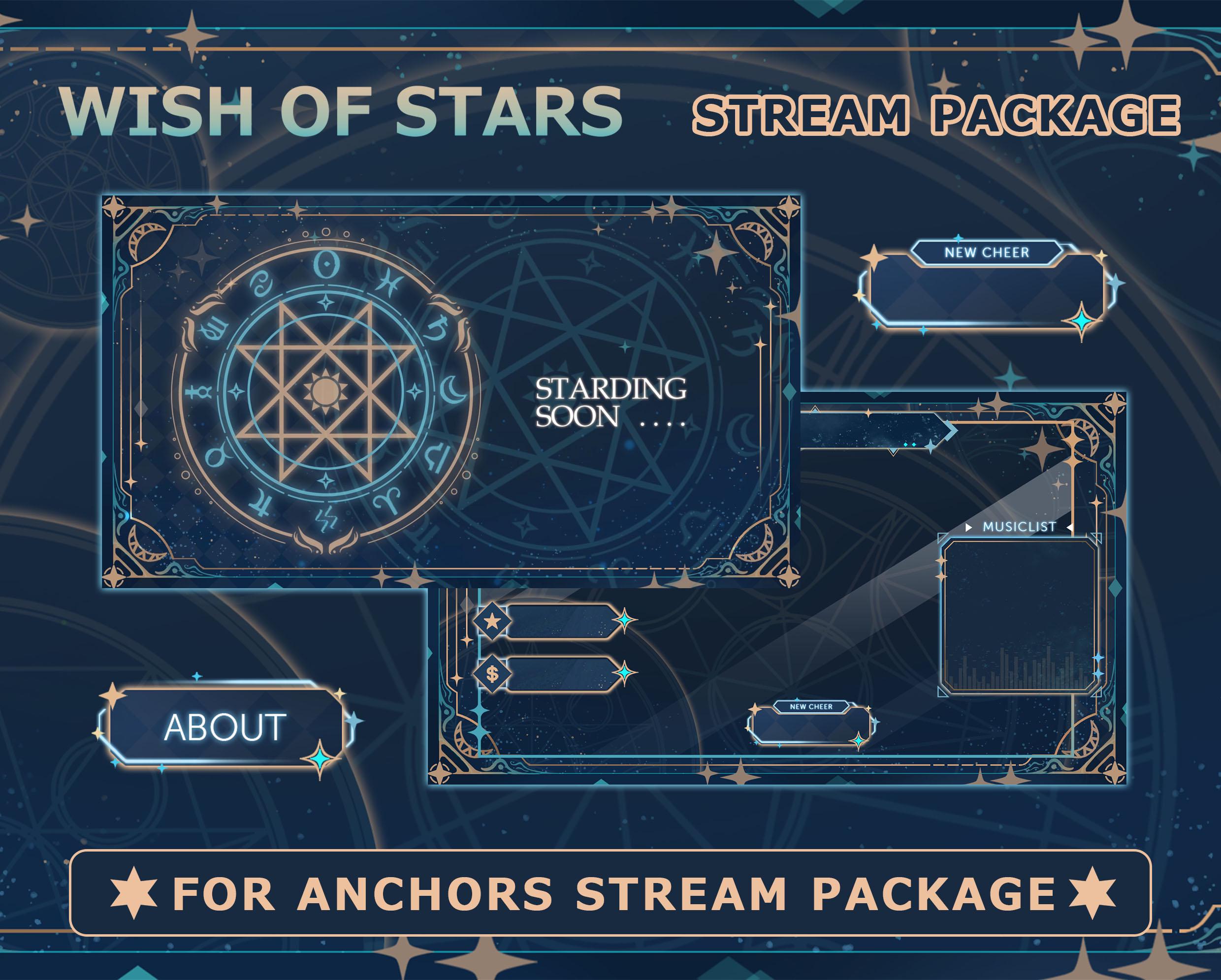 Aniamted Wish of Star Stream Overlay Pack - Etsy