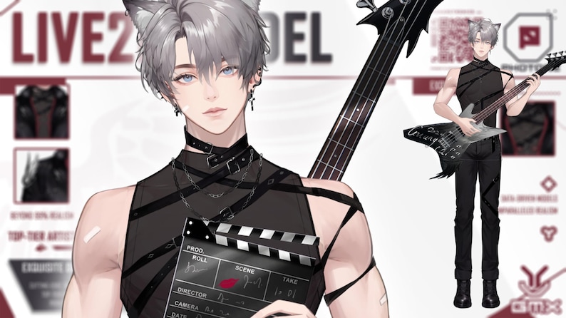 Live2d Model: Boy 1 Bassist - Etsy