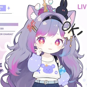 Live2d Model: Candy Yami - Vtuber Model FULLY RIGGED - Ready to Use! - Etsy