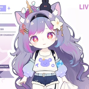 Live2d Model: Candy Yami - Vtuber Model FULLY RIGGED - Ready to Use! - Etsy