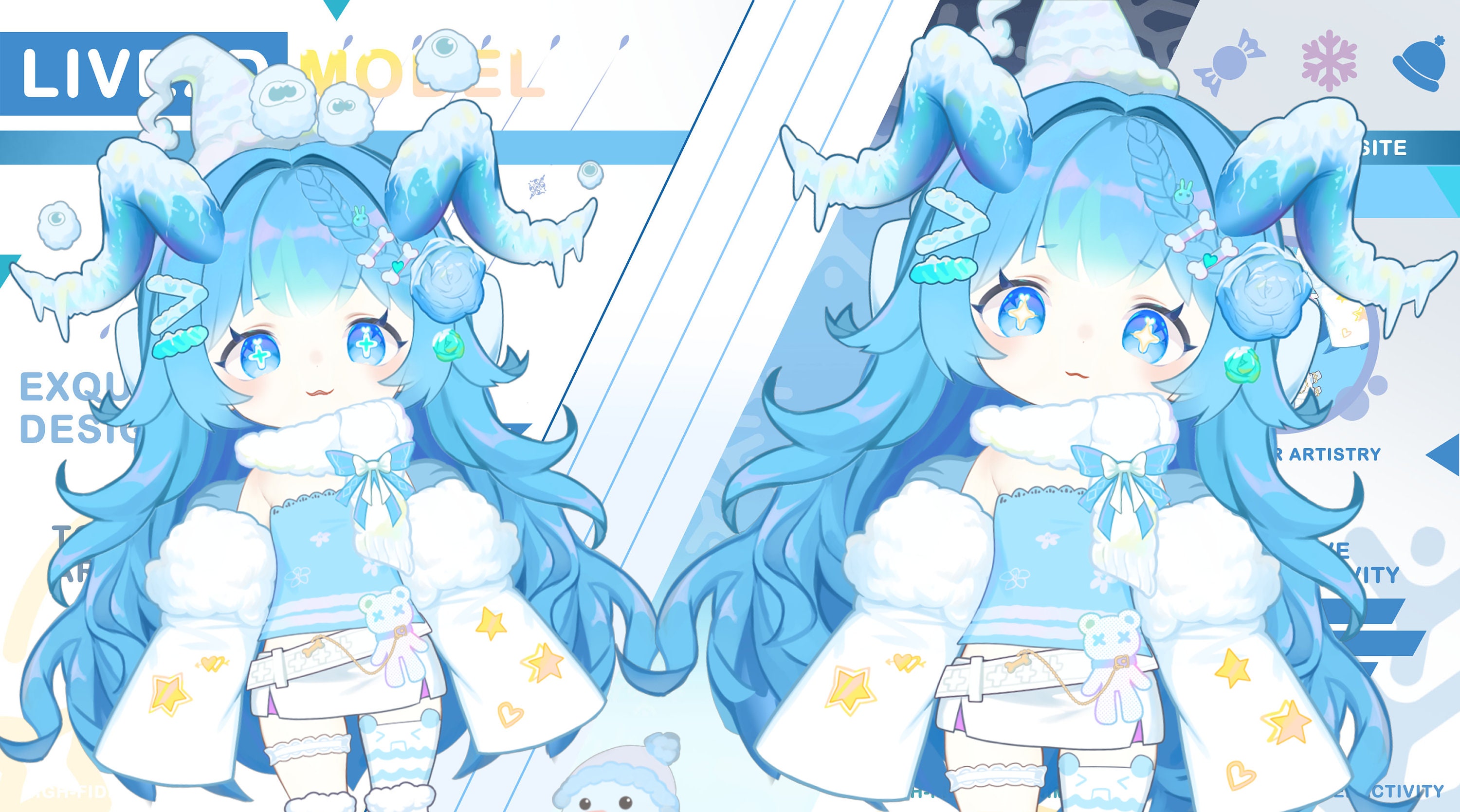 Live2d Model ：candy Ice - Vtuber Model FULLY RIGGED - Ready to Use! - Etsy