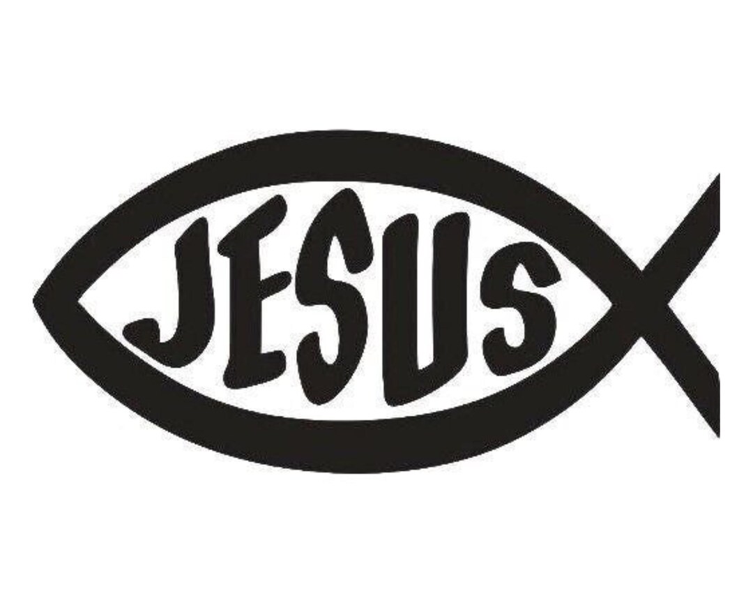 Jesus Fish Vinyl Decal Window Sticker Fisher of Men Christian - Etsy
