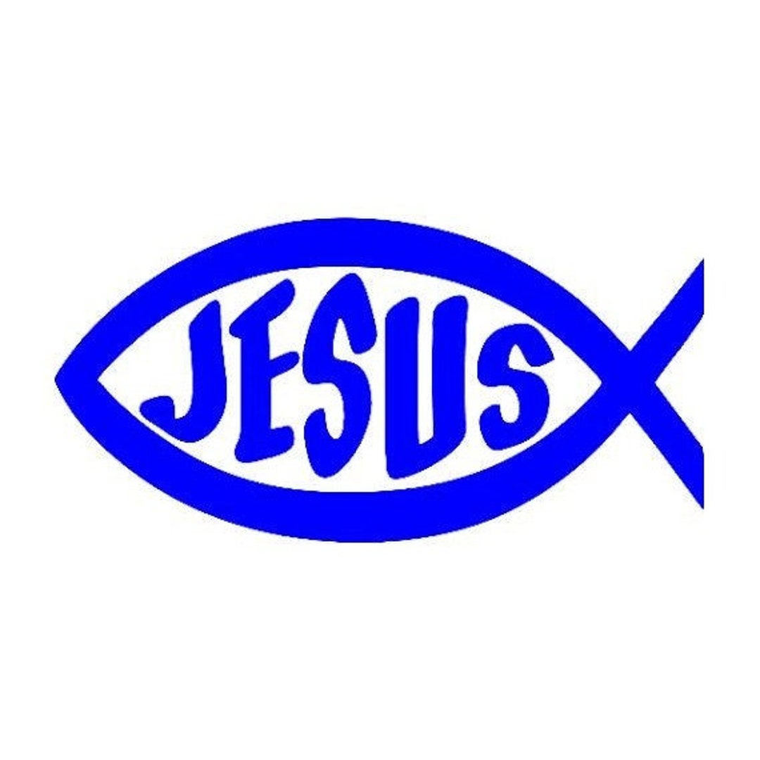Jesus Fish Vinyl Decal Window Sticker Fisher of Men Christian - Etsy