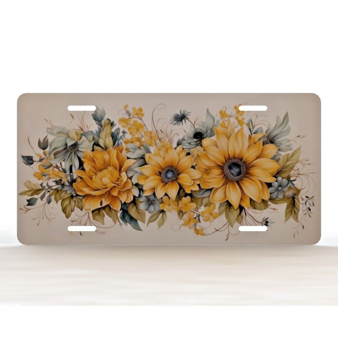 Sunflower Novelty License Plate - Etsy