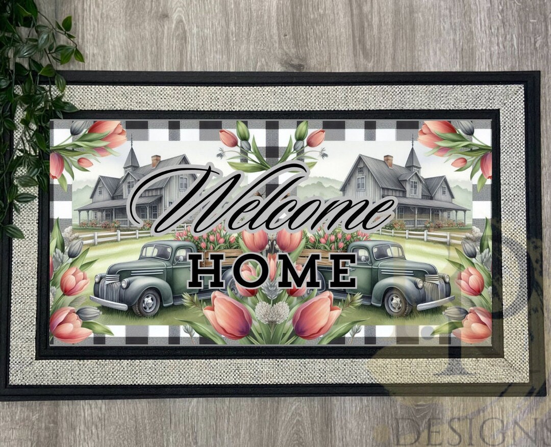 Welcome Home Door Mat Sublimation Design Download, Rug Design, Doormat ...