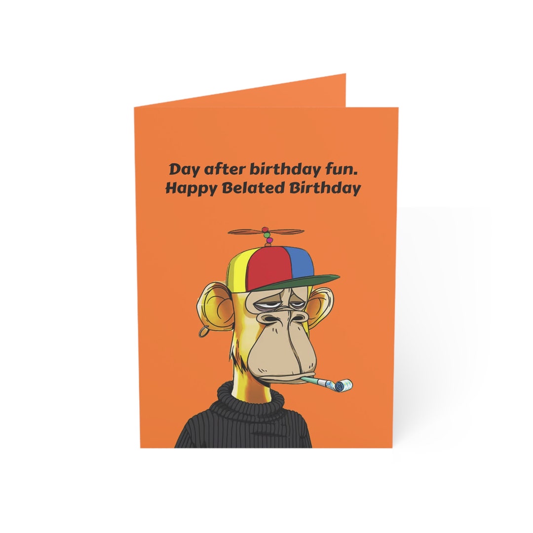 Day After Birthday Fun. Happy Belated Birthday - Etsy