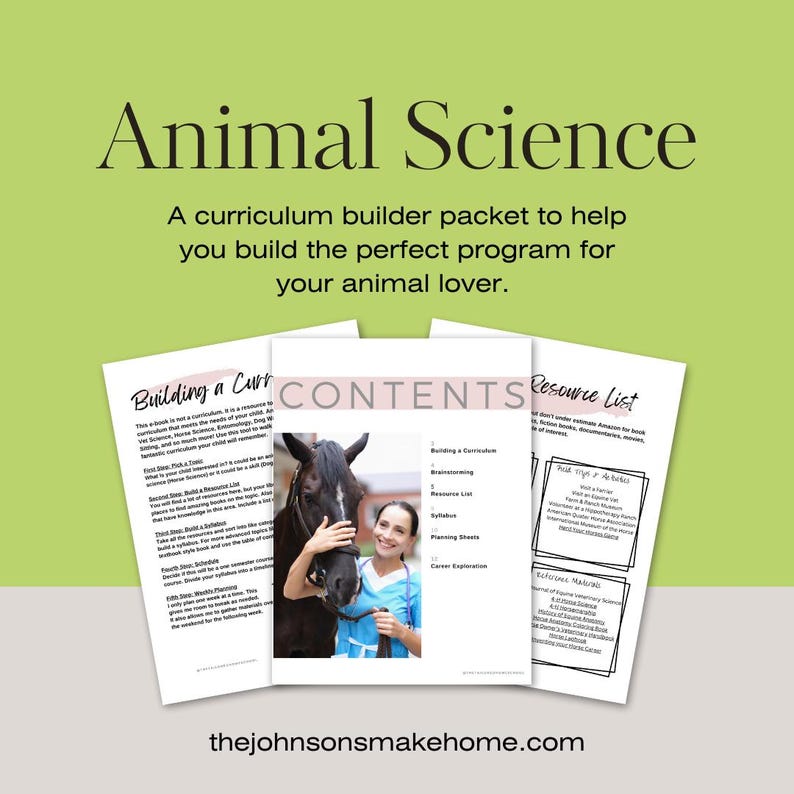 Animal Science Curriculum Builder - Etsy