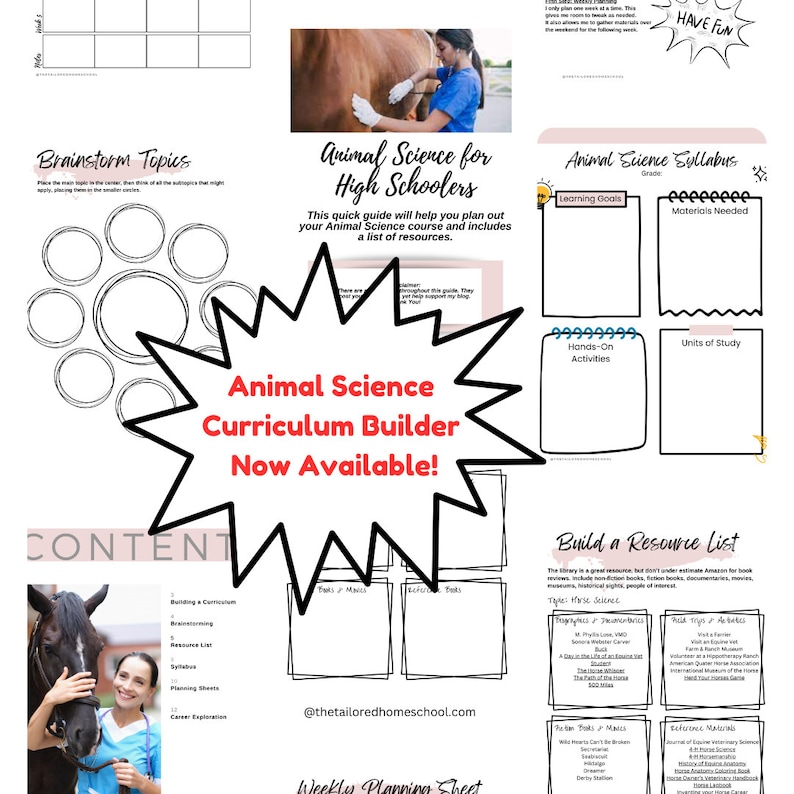 Animal Science Curriculum Builder - Etsy