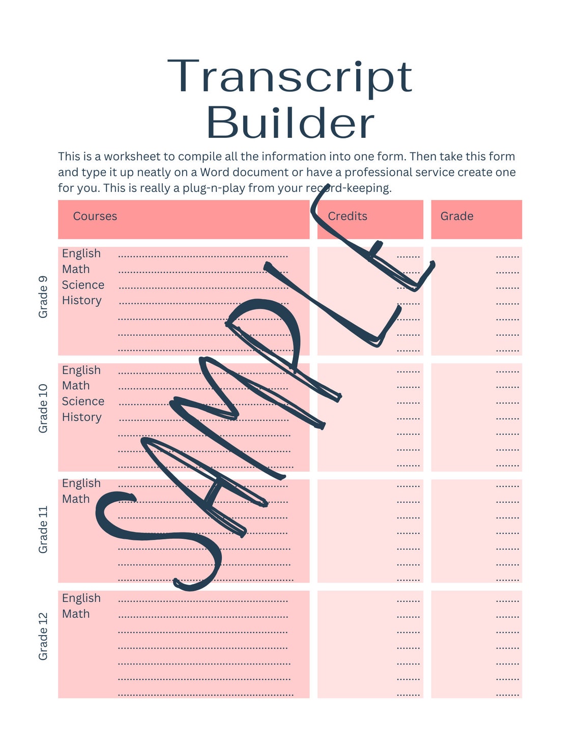 Out-of-the-box Transcript Builder - Etsy