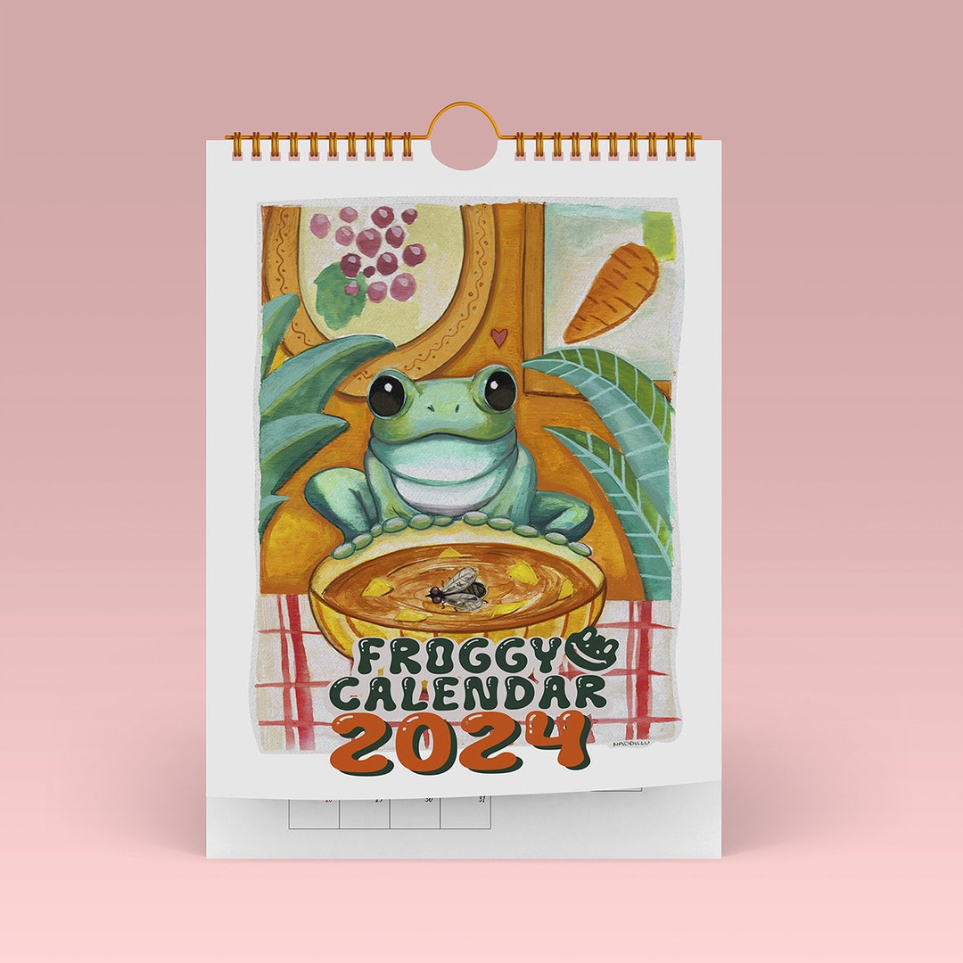 DIGITAL DOWNLOAD 2024 Froggy Calendar, Cute Original Hand Painted ...