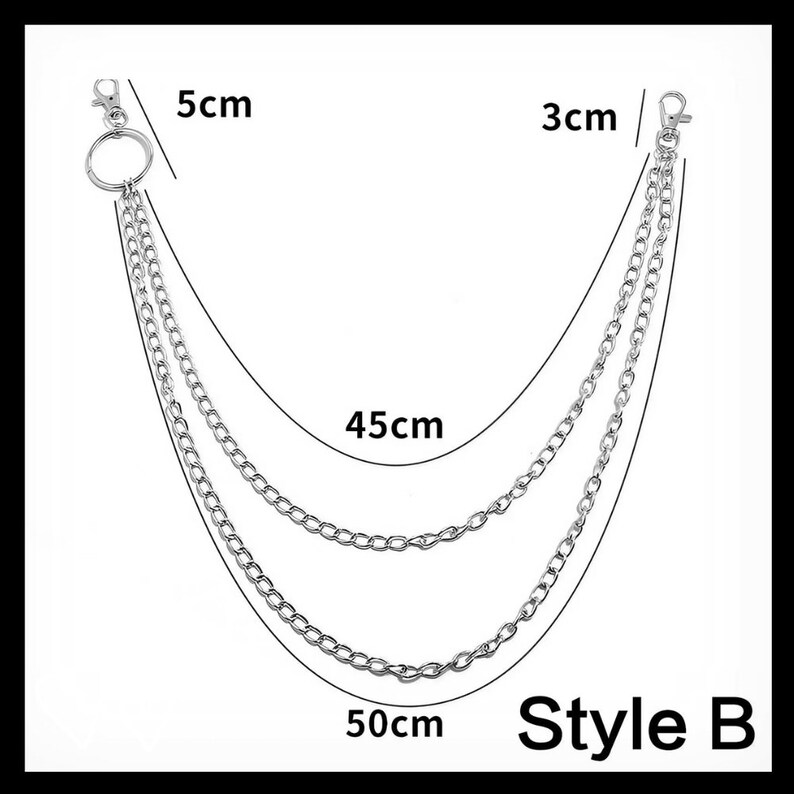 Gothic Punk Wallet Chain Pants Chains Multi Layer Emo Wear Belt Hipster ...