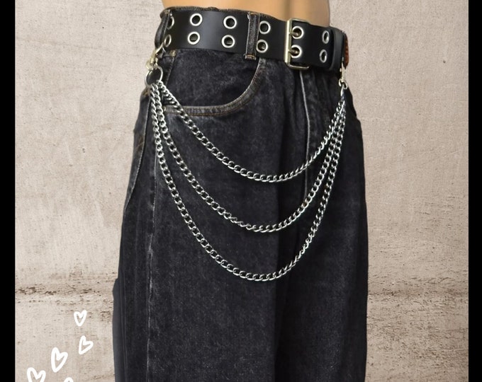 Gothic Punk Wallet Chain Pants Chains Multi Layer Emo Wear Belt Hipster ...