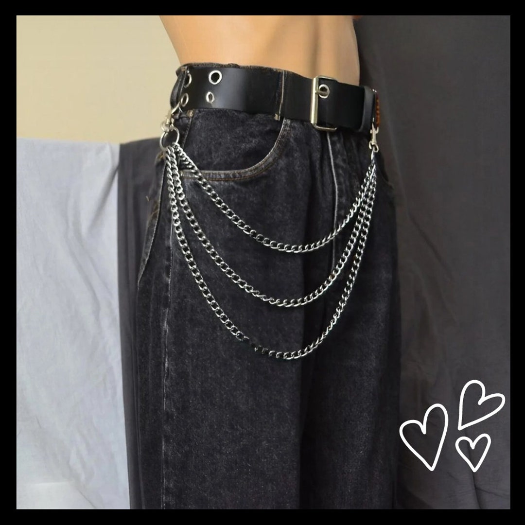 Gothic Punk Wallet Chain Pants Chains Multi Layer Emo Wear Belt Hipster ...