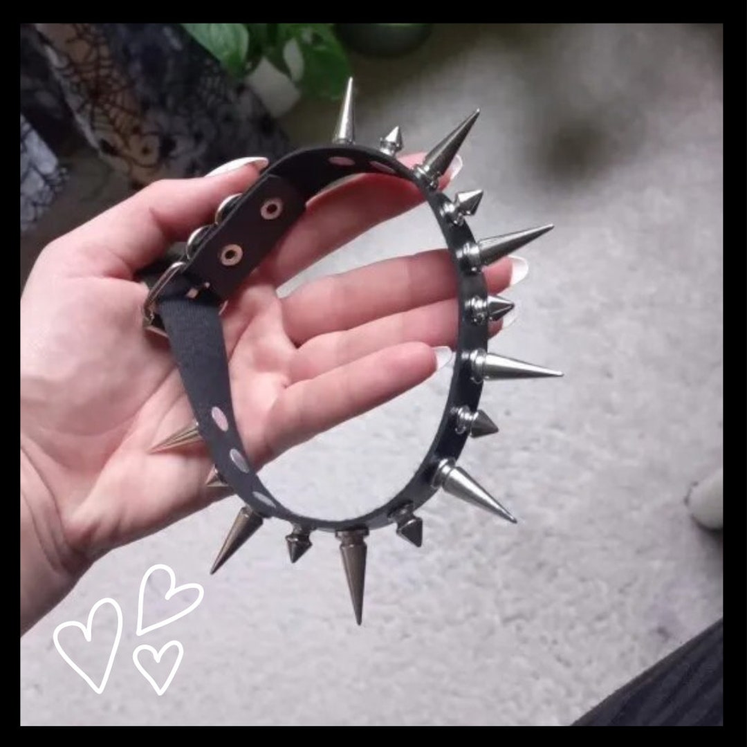 Gothic Spiked Choker Punk Collar for Women Men Studded Necklace Goth ...