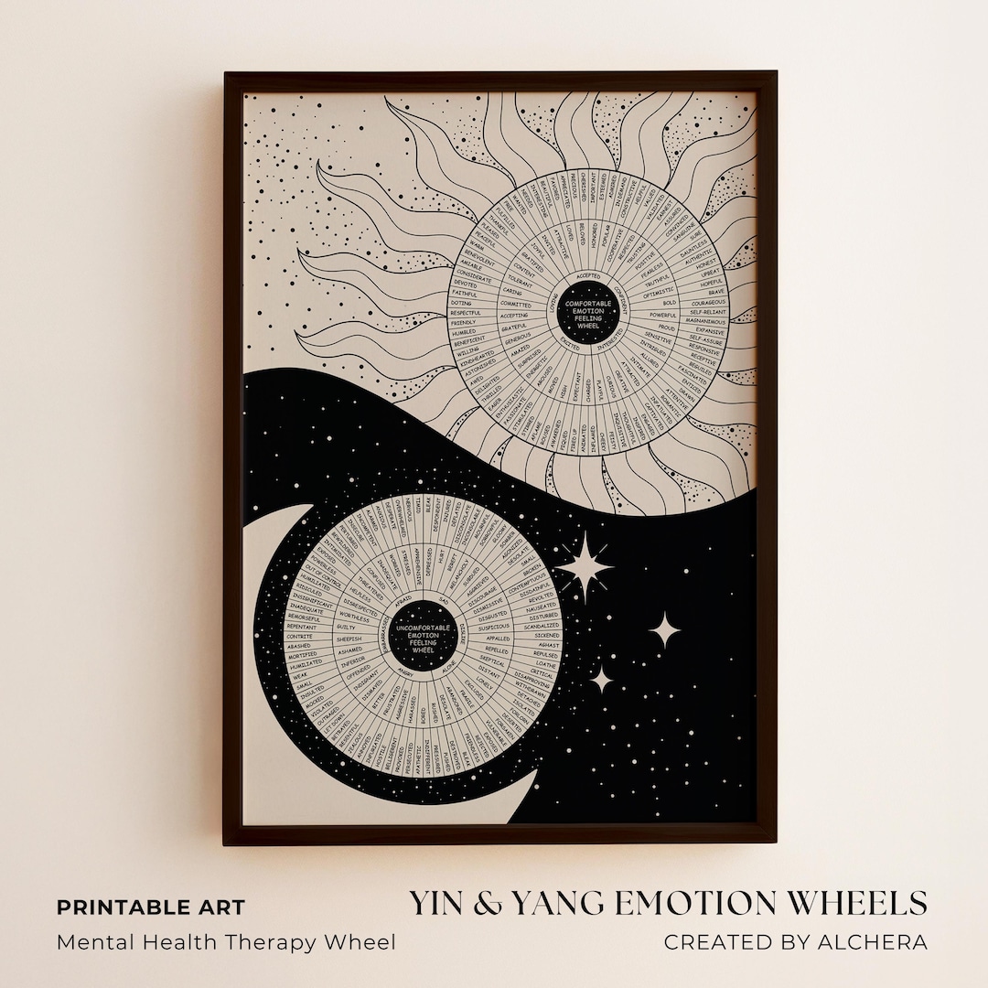Yin and Yang Emotion Feeling Wheel Poster | Comfortable & Uncomfortable ...
