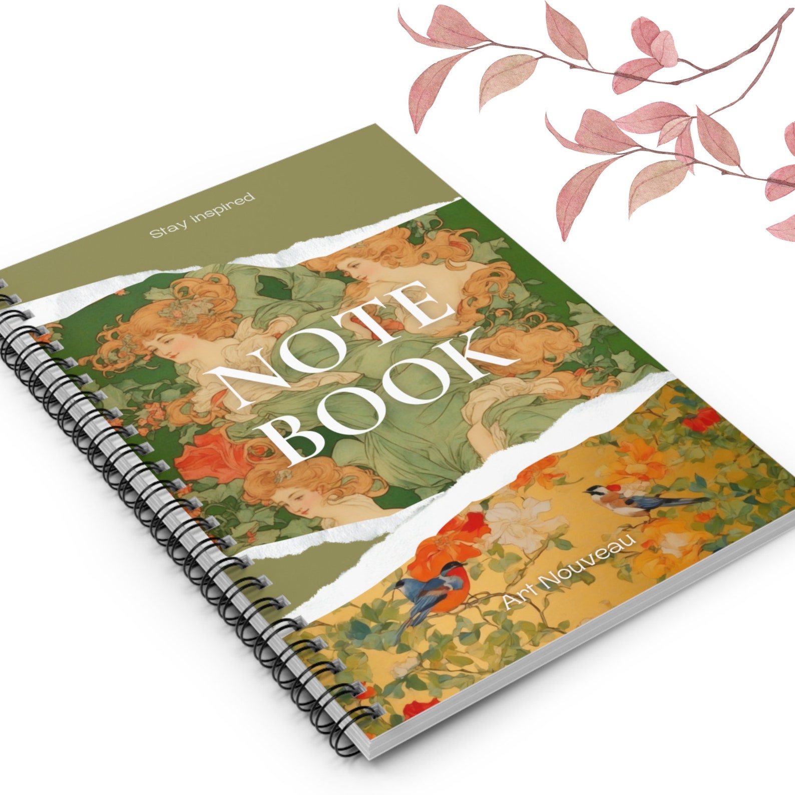 Coquette Art Nouveau Elegant Abstract Expression Notebook Ruled Line ...