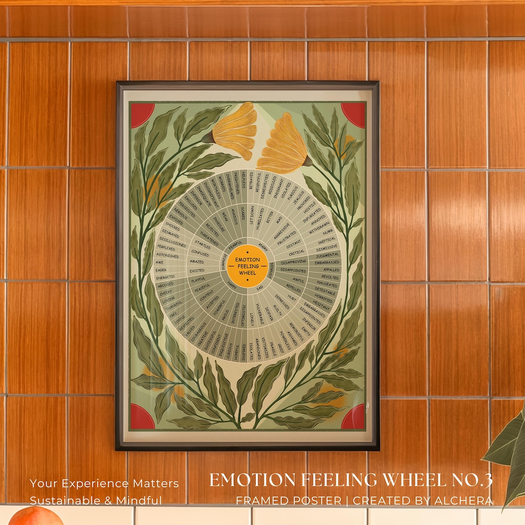 Emotion Feeling Wheel Poster - 6 Options, Therapy Office Decor, Oracle ...