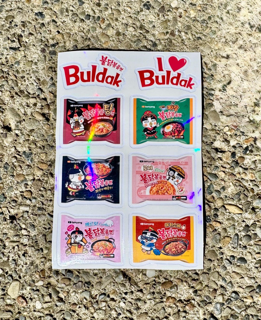 K-food Buldak Ramyun Sticker Sheet - Etsy