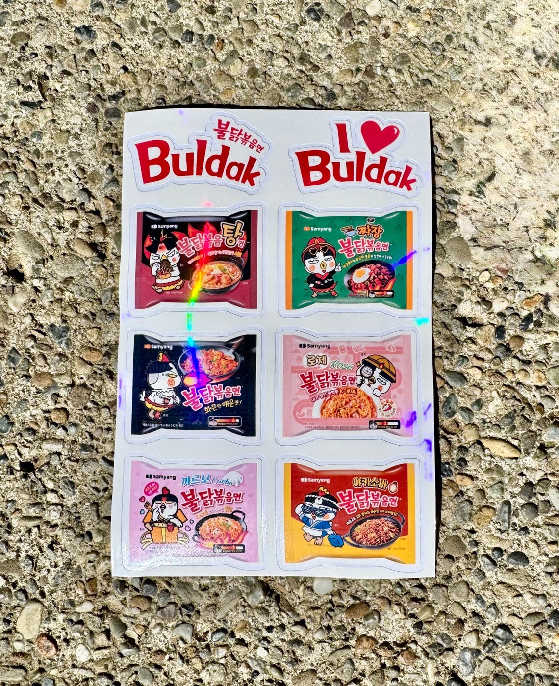 K-food Buldak Ramyun Sticker Sheet - Etsy