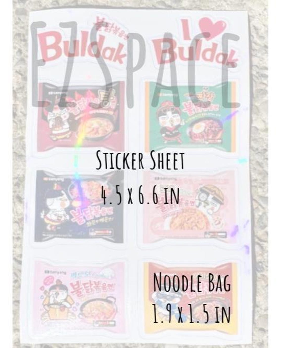 K-food Buldak Ramyun Sticker Sheet - Etsy