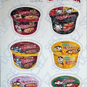 K-food Buldak Ramyun Sticker Sheet - Etsy
