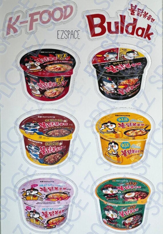 K-food Buldak Ramyun Sticker Sheet - Etsy