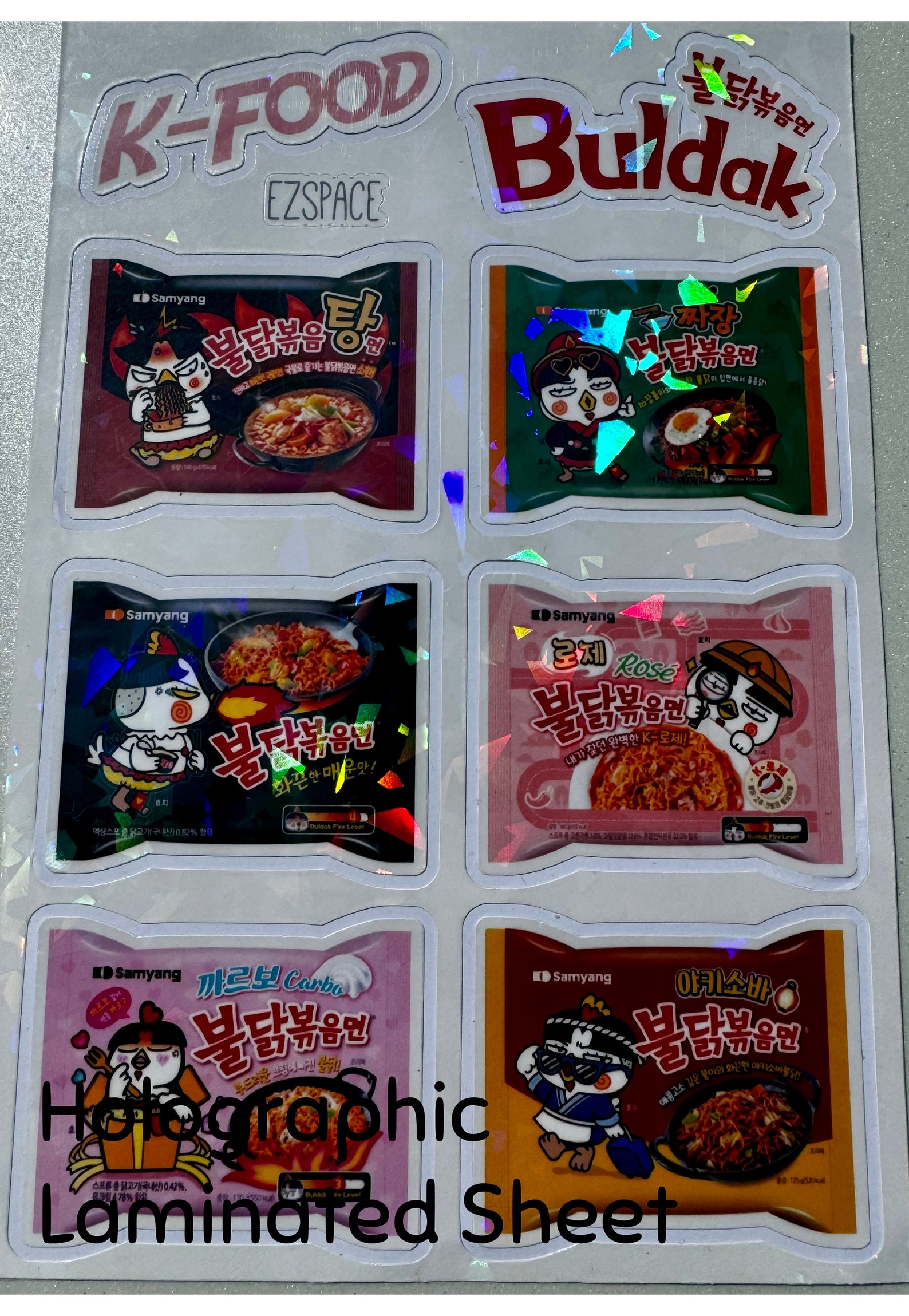 K-food Buldak Ramyun Sticker Sheet - Etsy