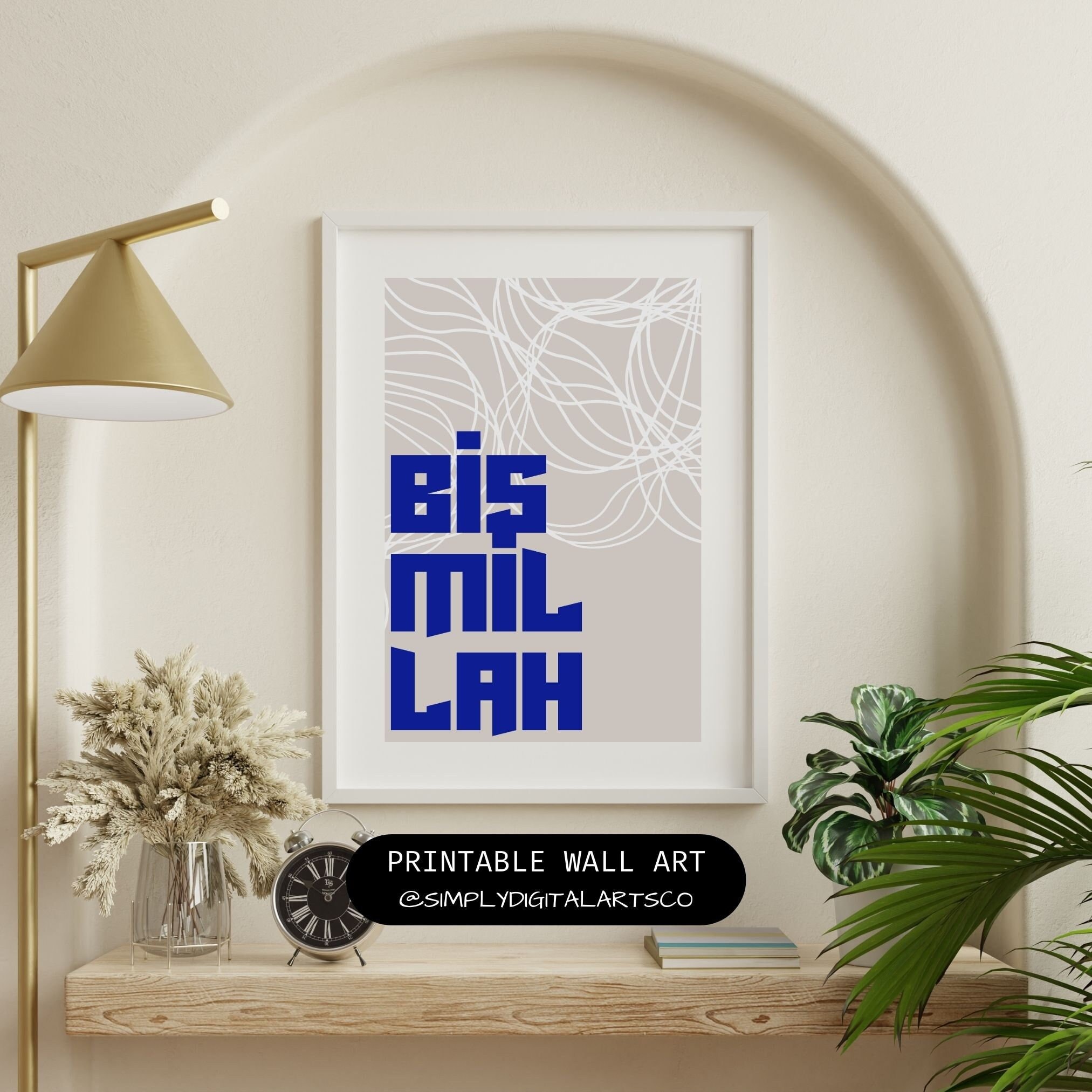 Islamic Wall Art, Bismillah Poster, Minimalist Islamic Art, Islamic ...