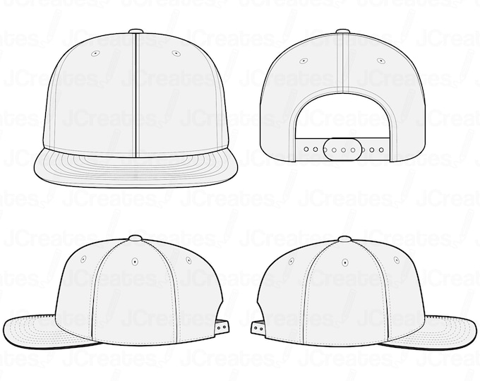Adjustable Six Panel Cap Vector Mockup - Customizable Hat Template - Etsy