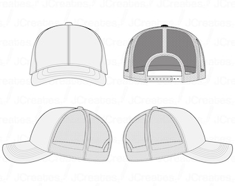 Adjustable Six Panel Cap Vector Mockup - Customizable Hat Template - Etsy