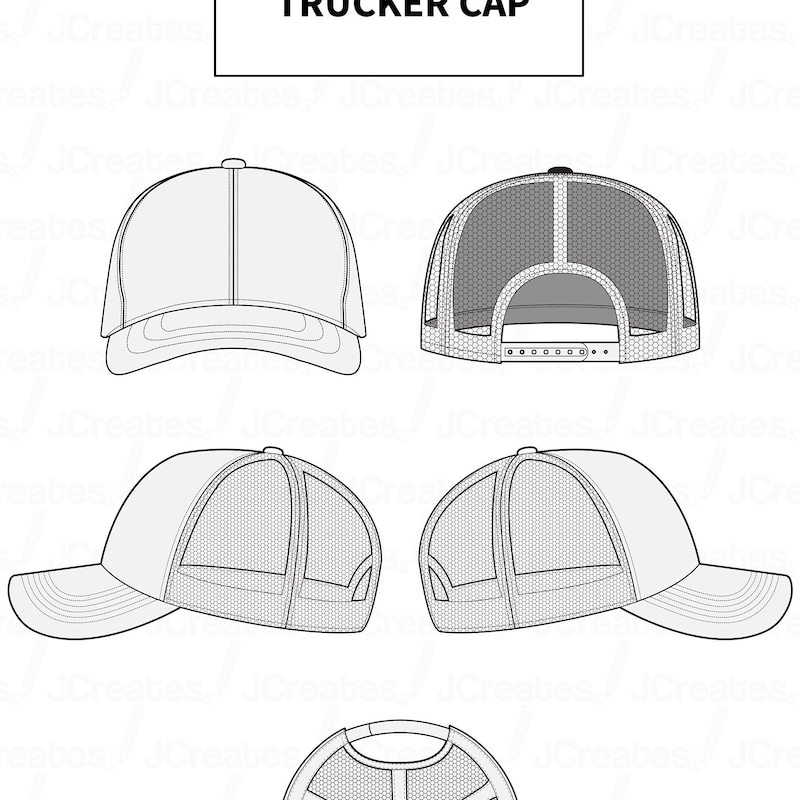 Trucker Hat Template - Etsy