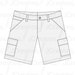 Cargo Shorts Vector Mockup - Customizable Cargo Shorts Template ...