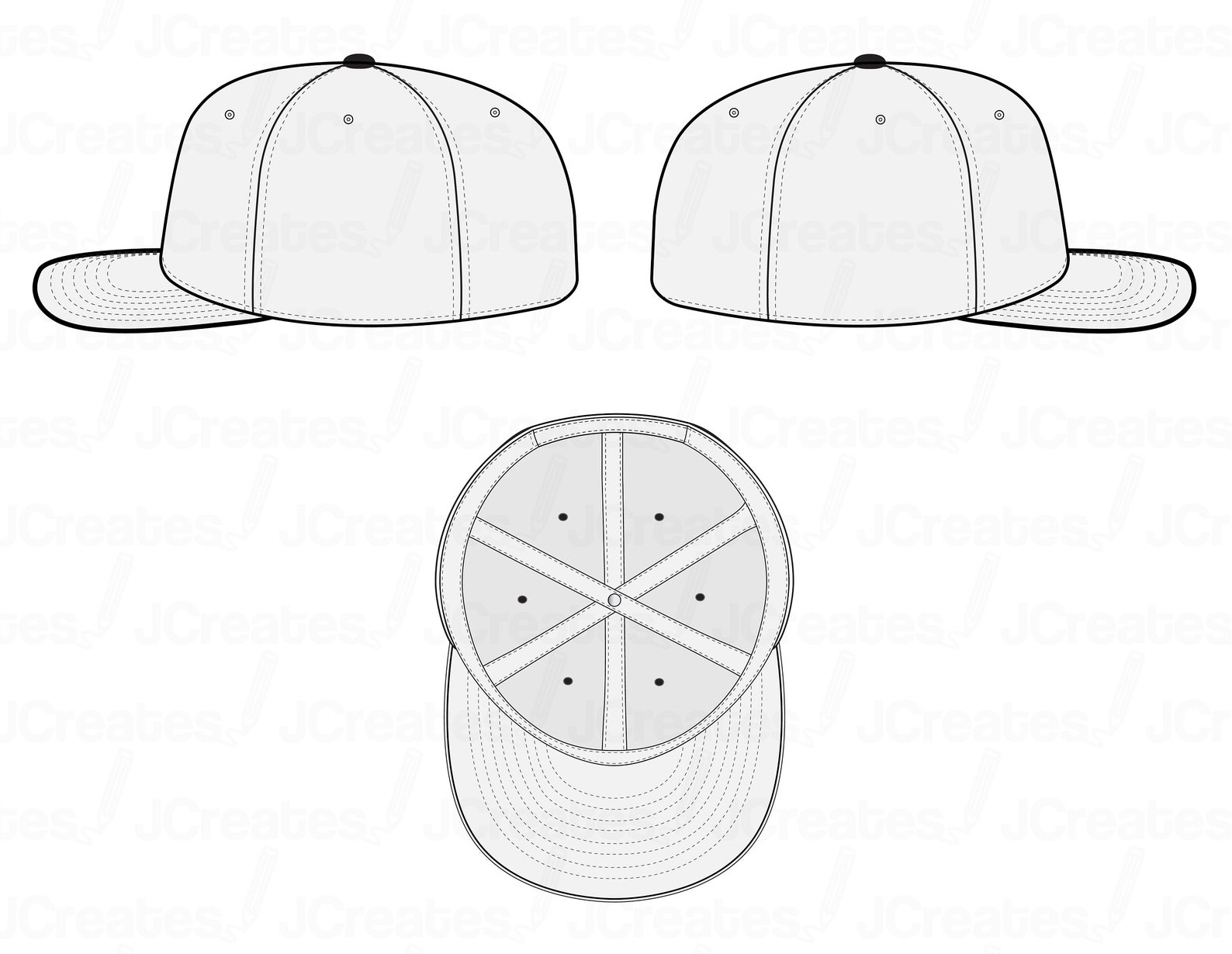 Adjustable Five Panel Cap Vector Mockup - Customizable Hat Template - Etsy