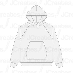 Hooded Sweatshirt Vector Mockup - Customizable Hoodie Template ...