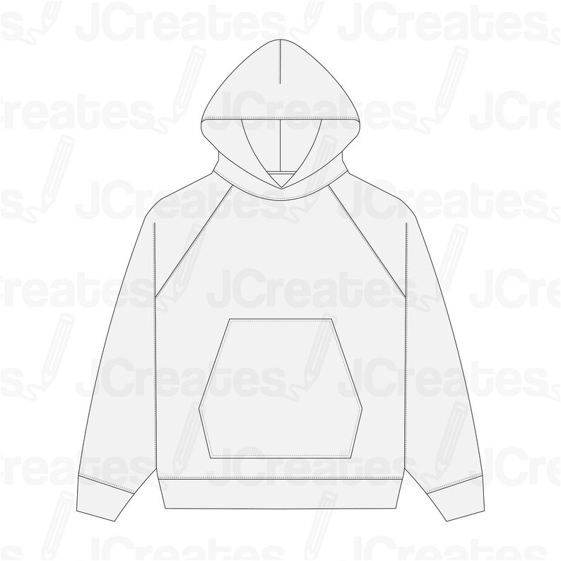 Hooded Sweatshirt Vector Mockup - Customizable Hoodie Template ...