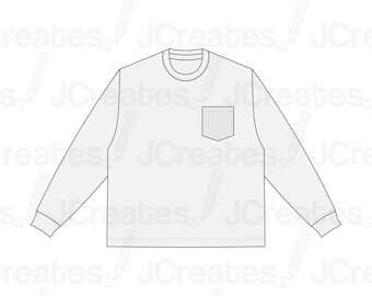 Long Sleeve Shirt Vector Template - Etsy