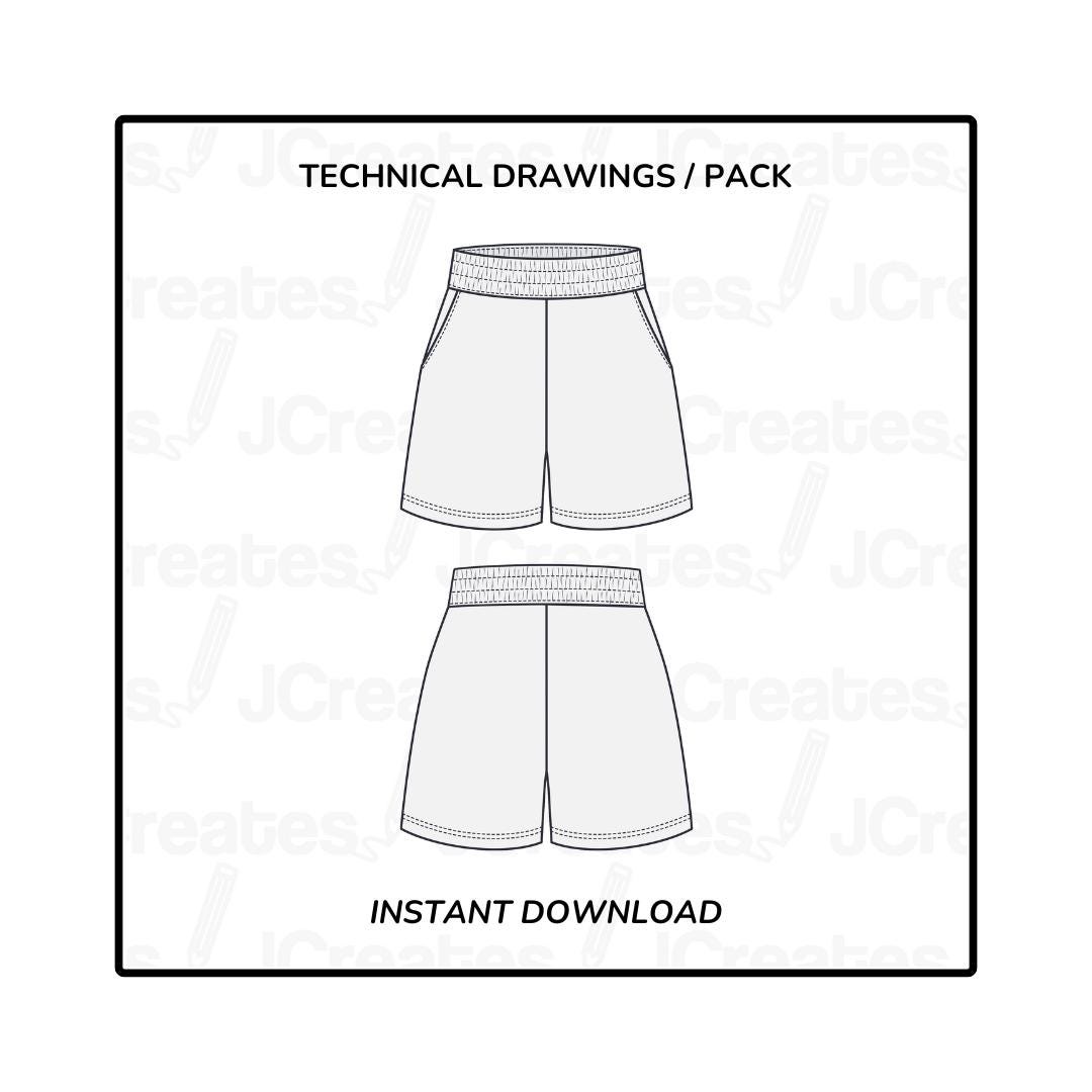 Running Shorts Vector Mockup - Customizable Gym Shorts Template ...