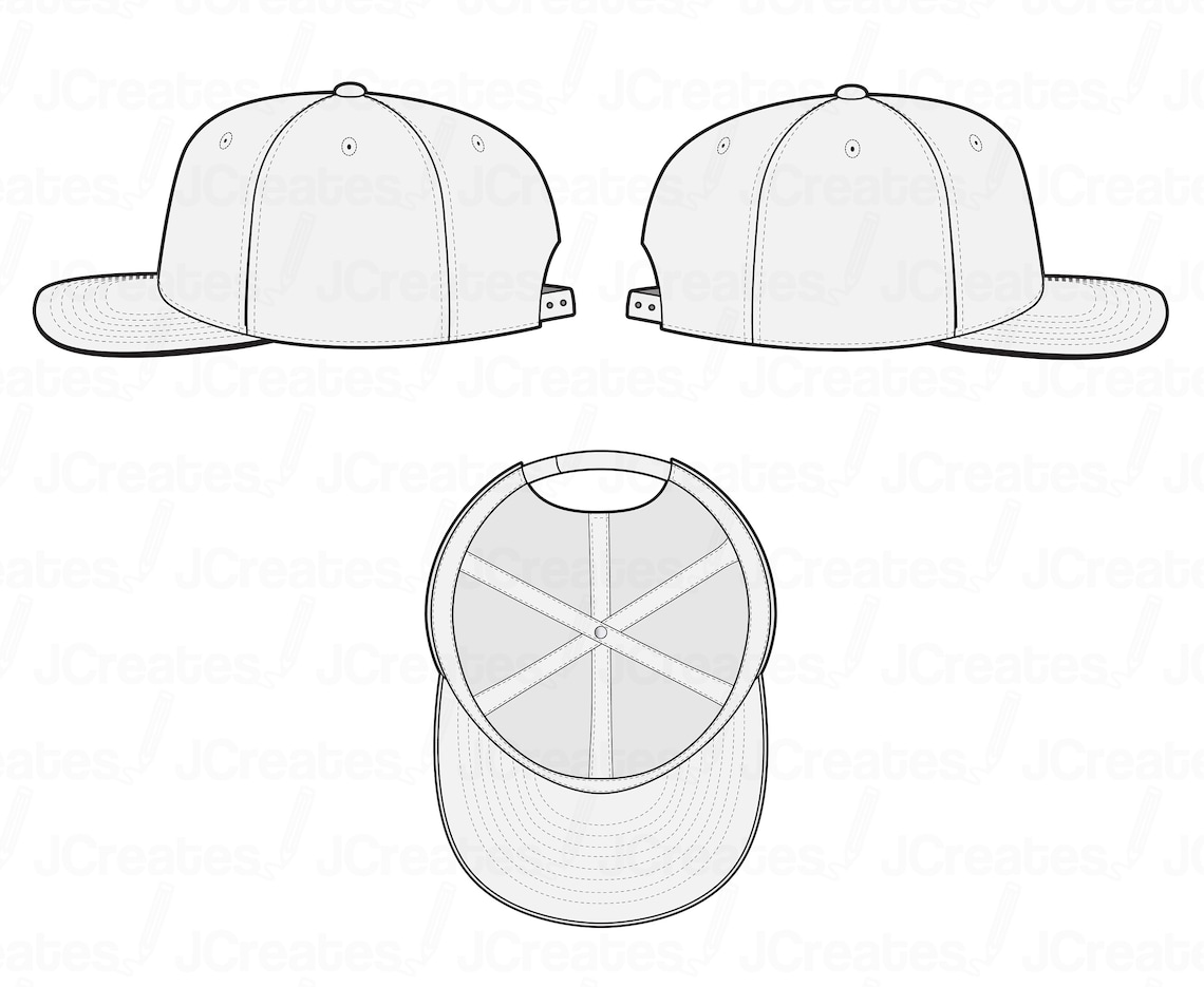 Adjustable Six Panel Cap Vector Mockup - Customizable Hat Template - Etsy